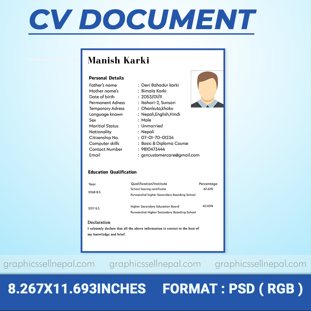 FN : 679 CV – Document – Graphic Sell Nepal