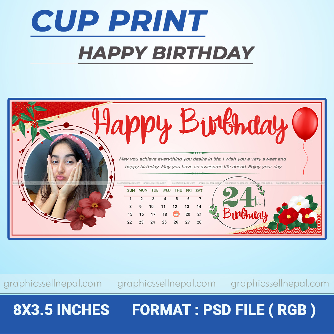 FN : 4191 Happy Birthday Cup Print – Graphic Sell Nepal