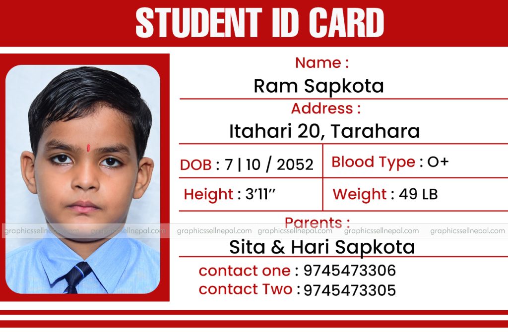 FN : 4441 School ID Card – Graphic Sell Nepal