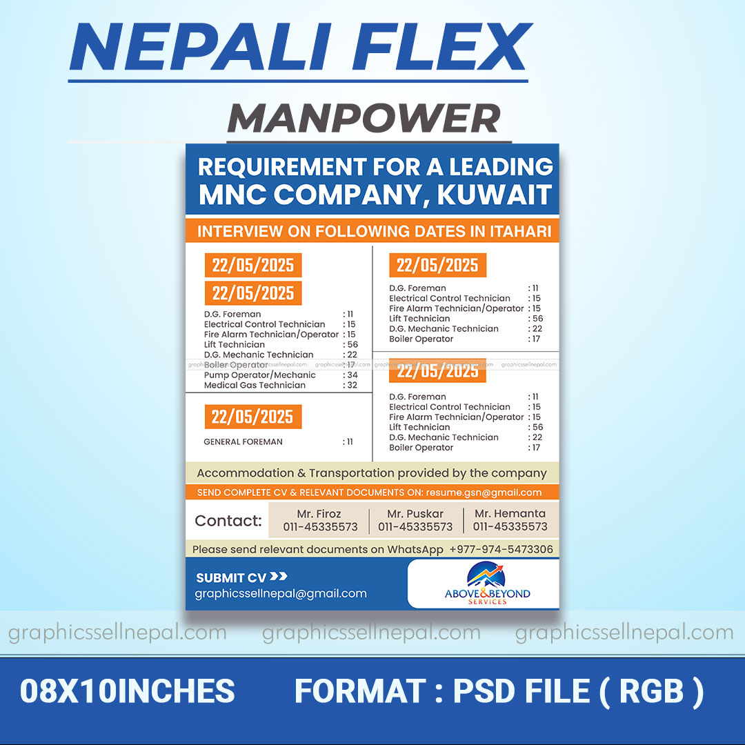 FN : 16063 Manpower Vacancy post – Graphic Sell Nepal