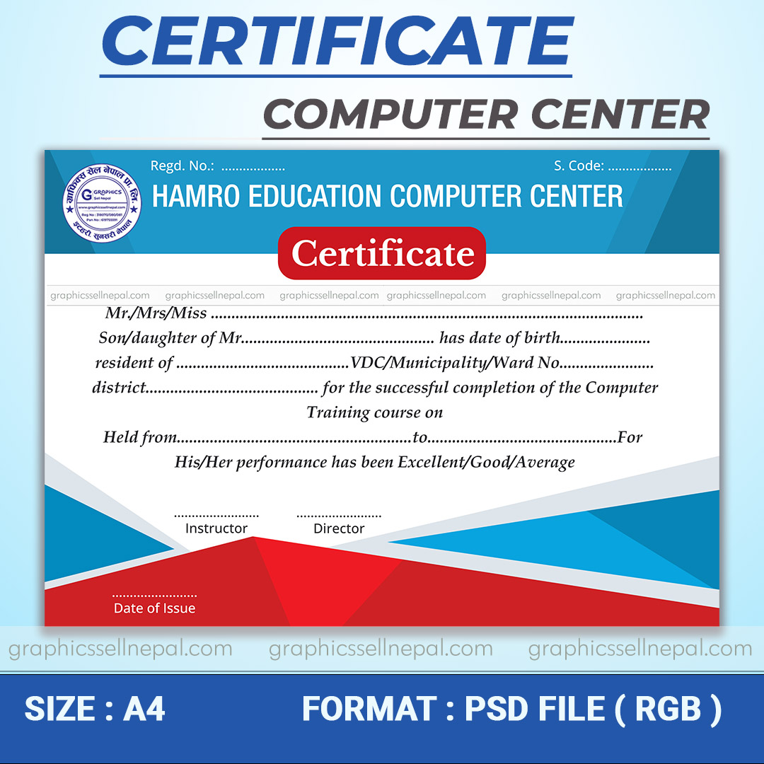 FN : 18440 Certificate Design – Graphic Sell Nepal