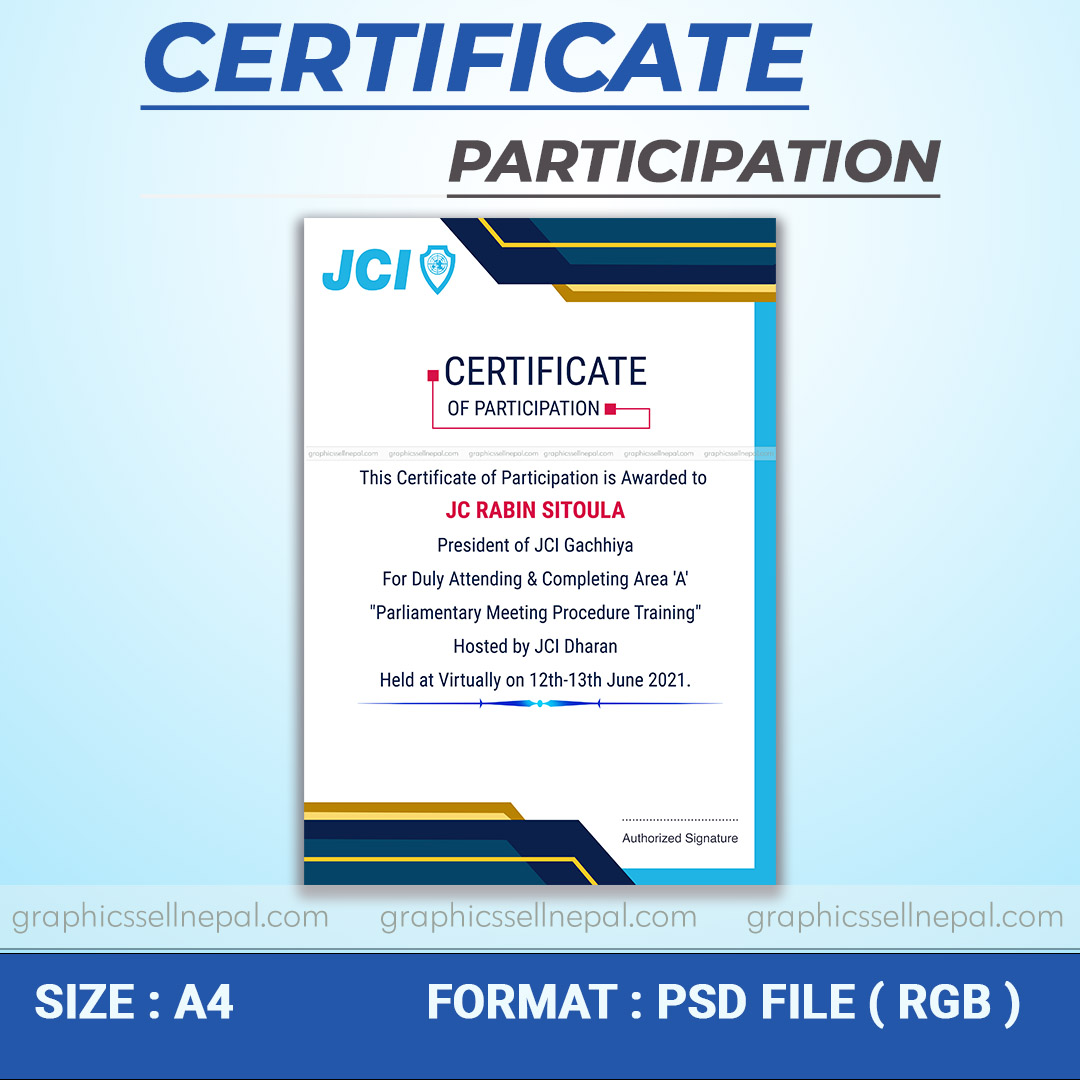FN : 18432 Certificate Design – Graphic Sell Nepal
