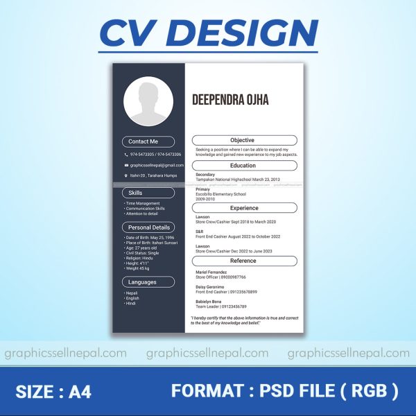 FN : 18213 One Page CV Nepali Style – Graphic Sell Nepal